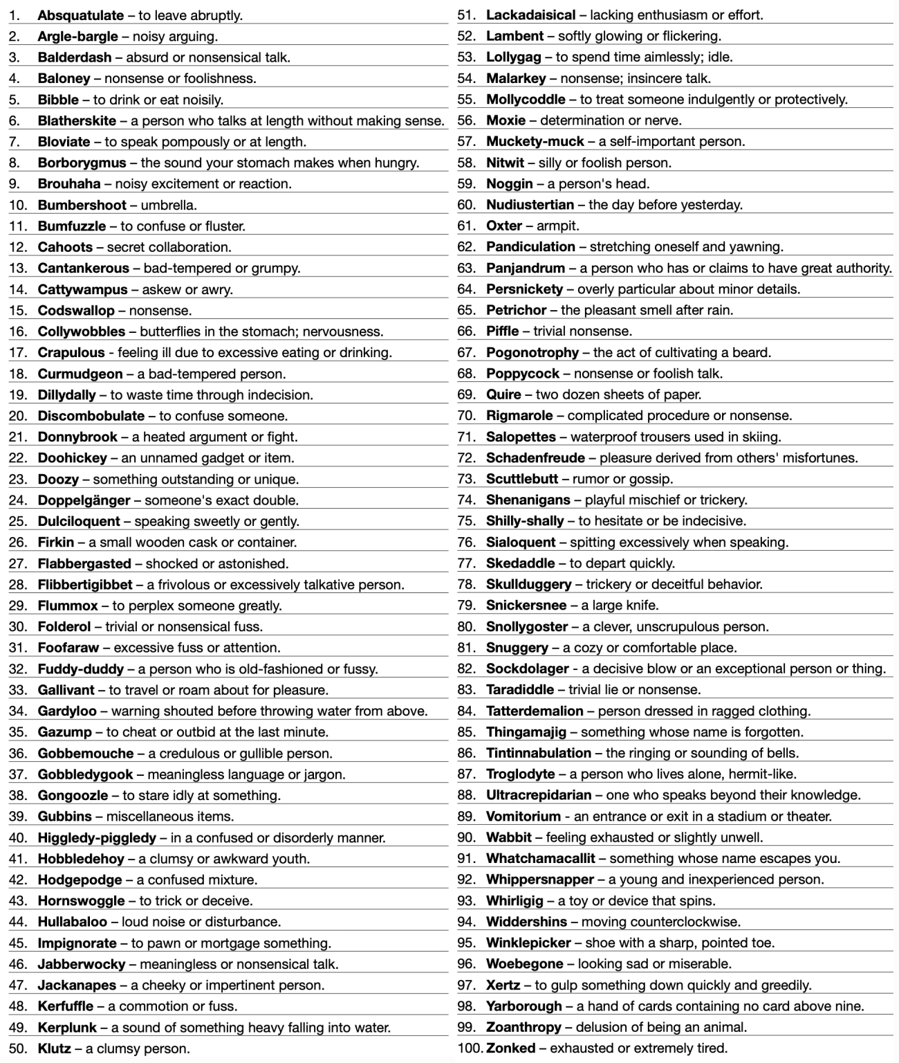 100 Words You Didn’t Know You Needed