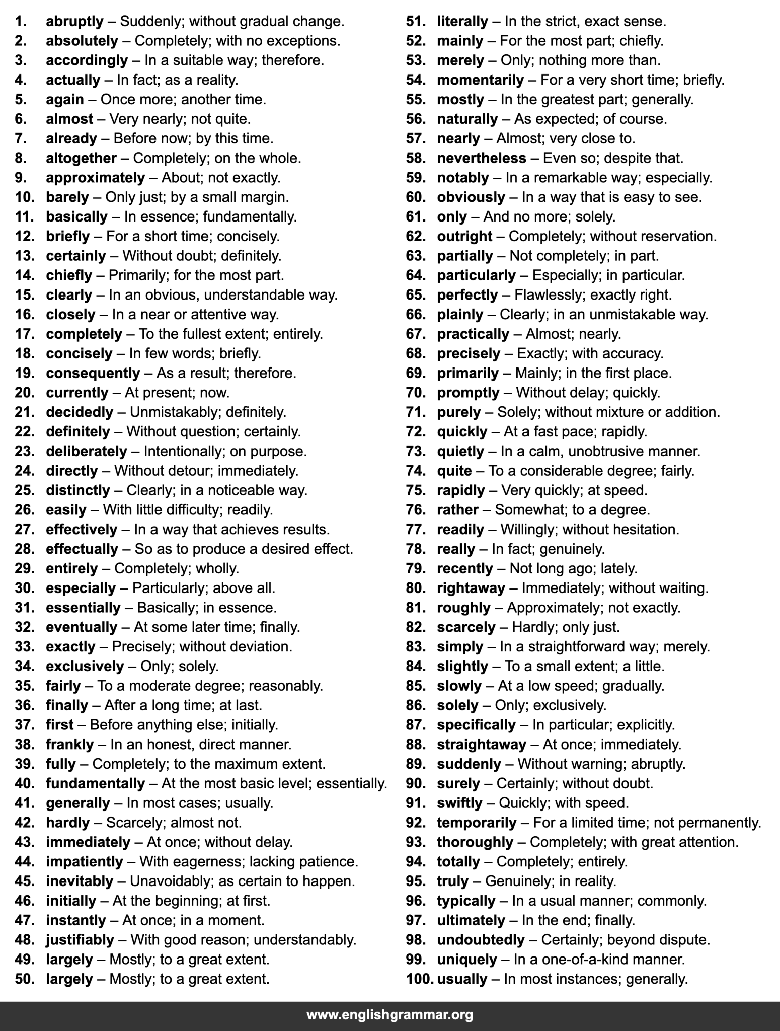 100 Words to Use Instead of “Just”