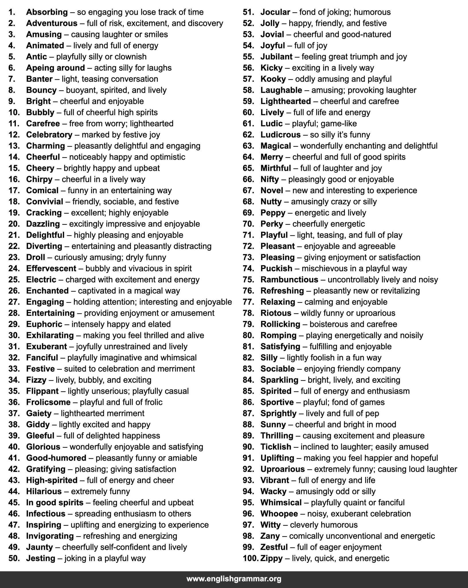 100 Other Words for “Fun”