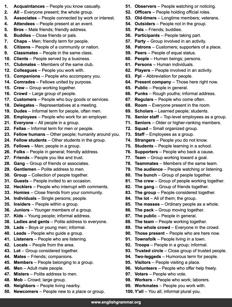 100 Other Words for “Guys”