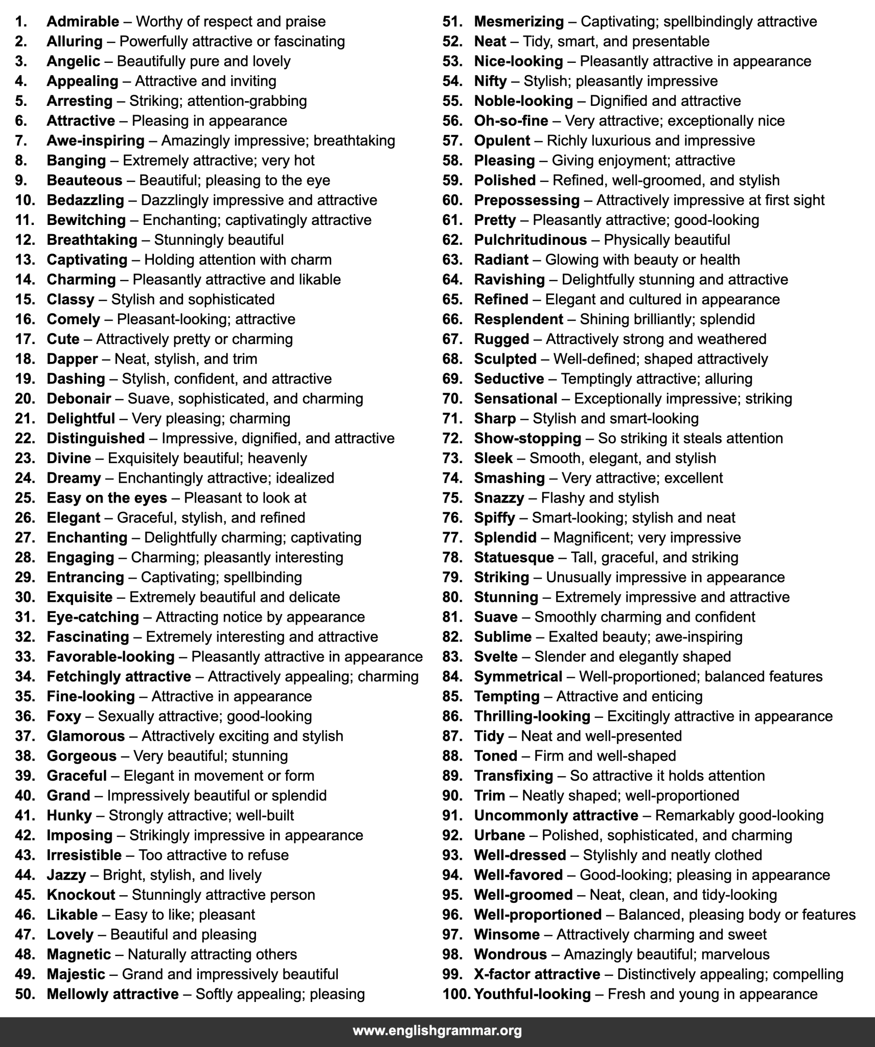 100 Other Words for “Handsome”