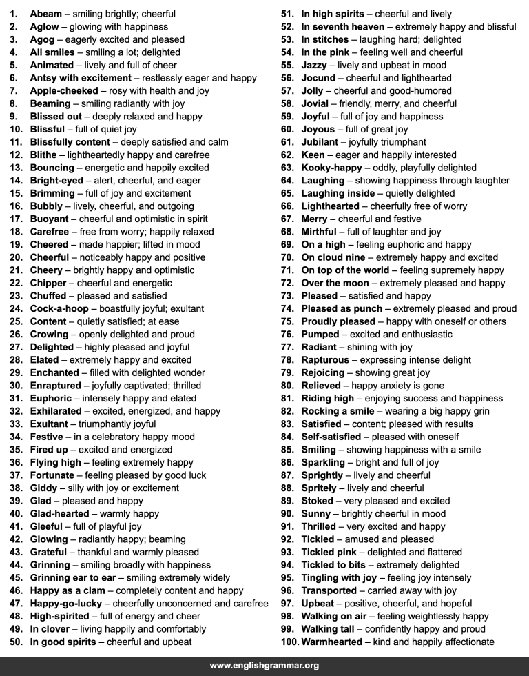 100 Other Words for “Very Happy”