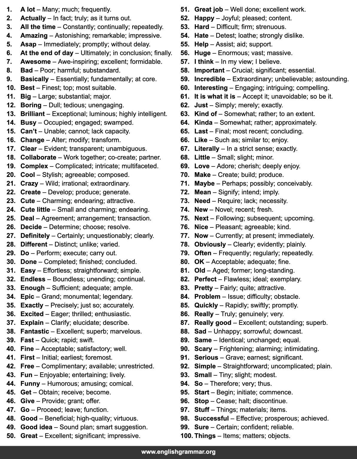 100 Overused Words & What to Use Instead