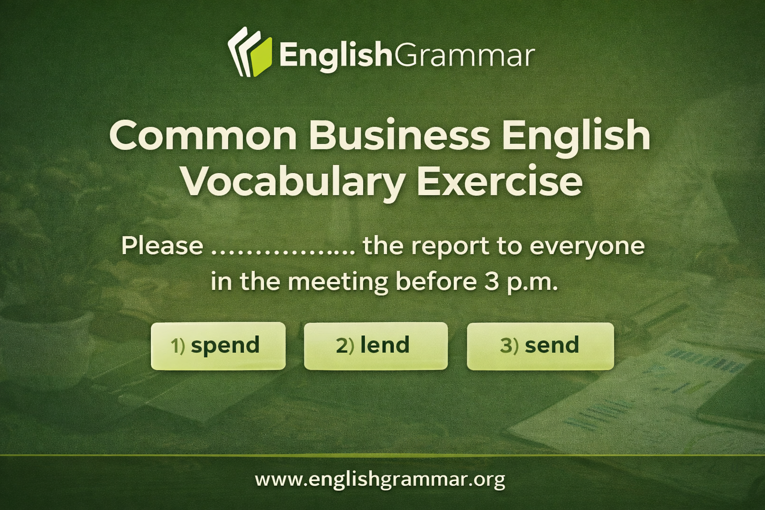 Common Business English Vocabulary Exercise