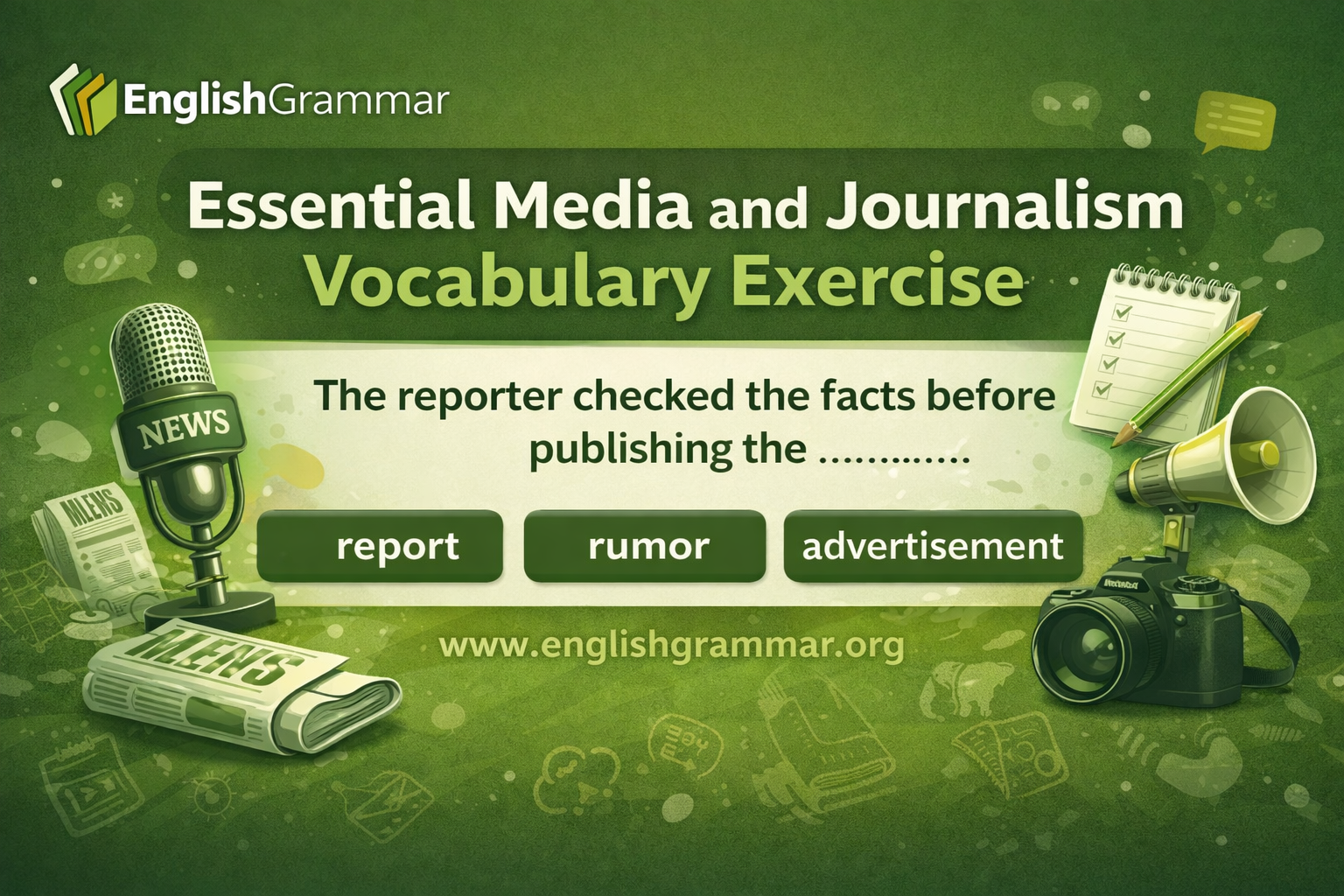 Essential Media and Journalism Vocabulary Exercise