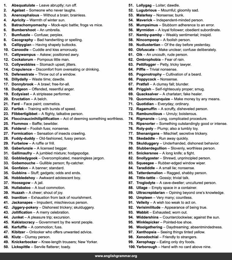 100 Funny English Words You Didn’t Know Existed