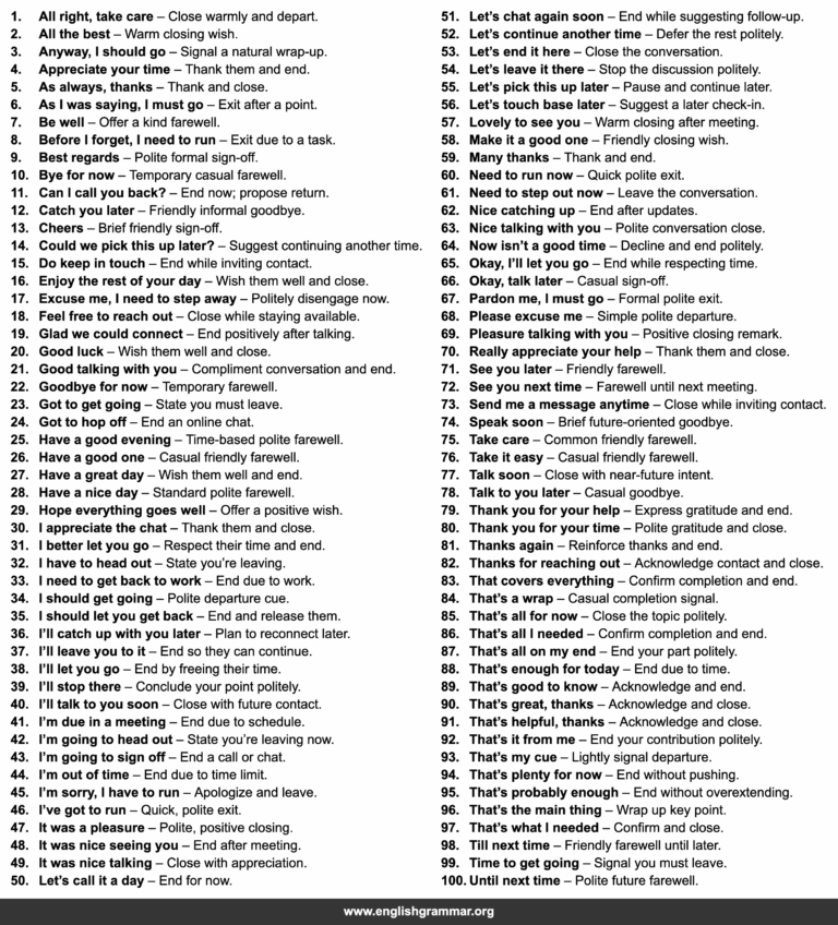 100 Ways to End a Conversation Politely