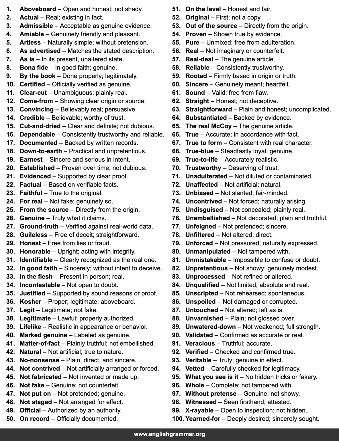 100 Words to Use Instead of “Authentic”