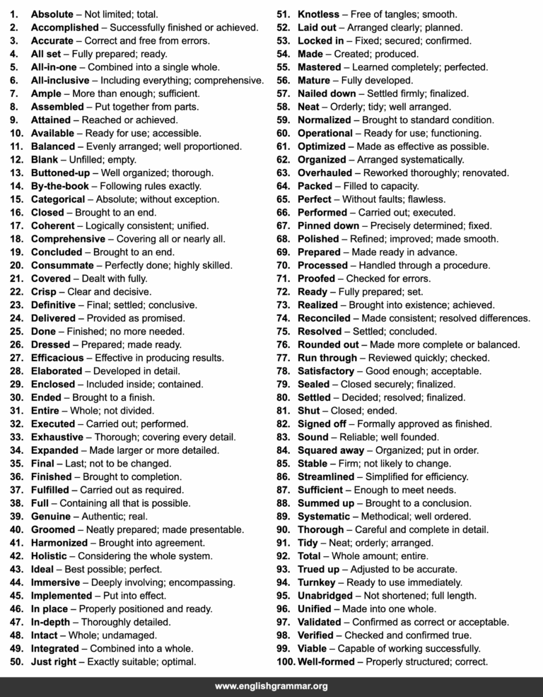 100 Words to Use Instead of “Complete”