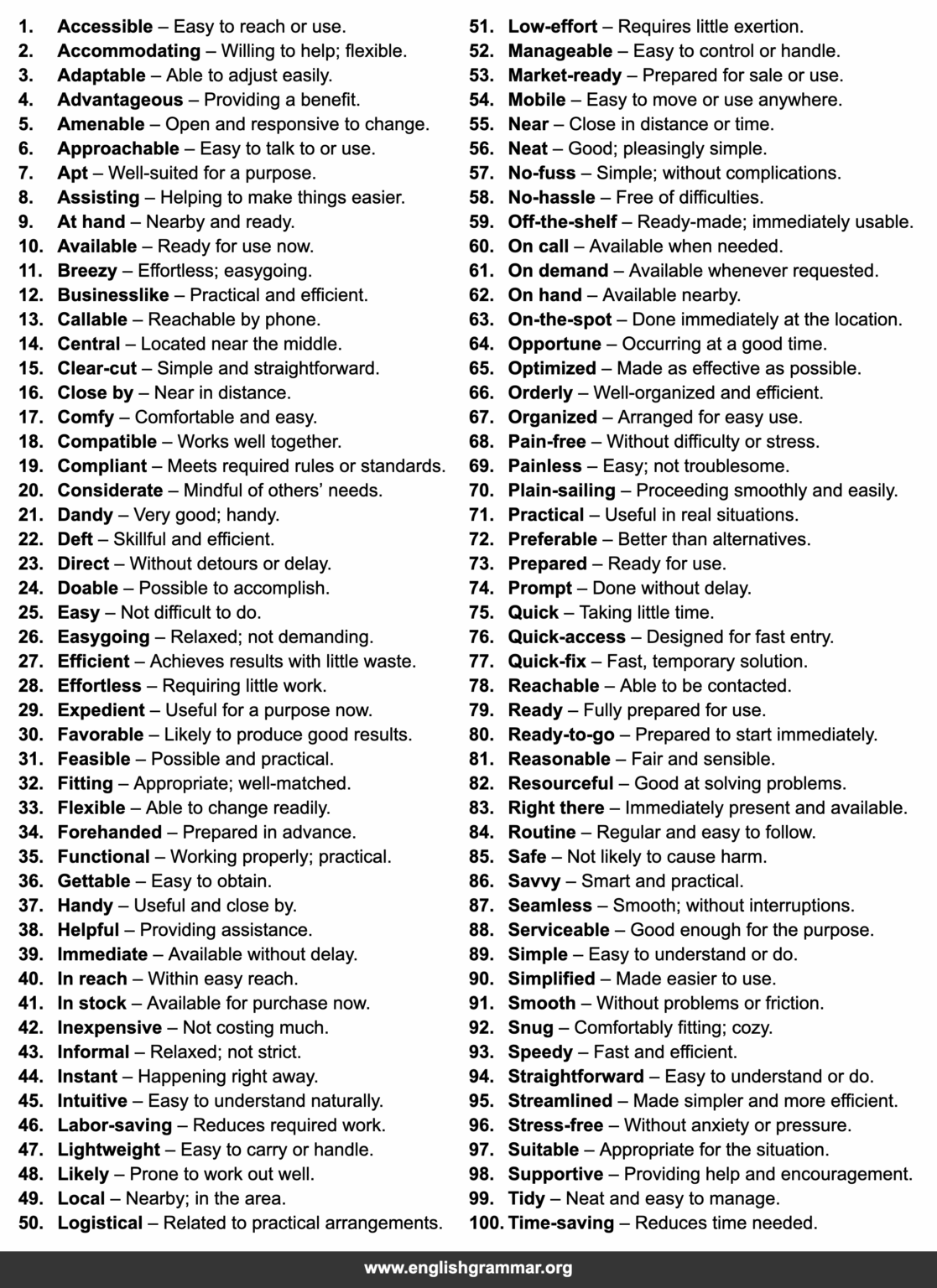 100 Words to Use Instead of “Convenient”