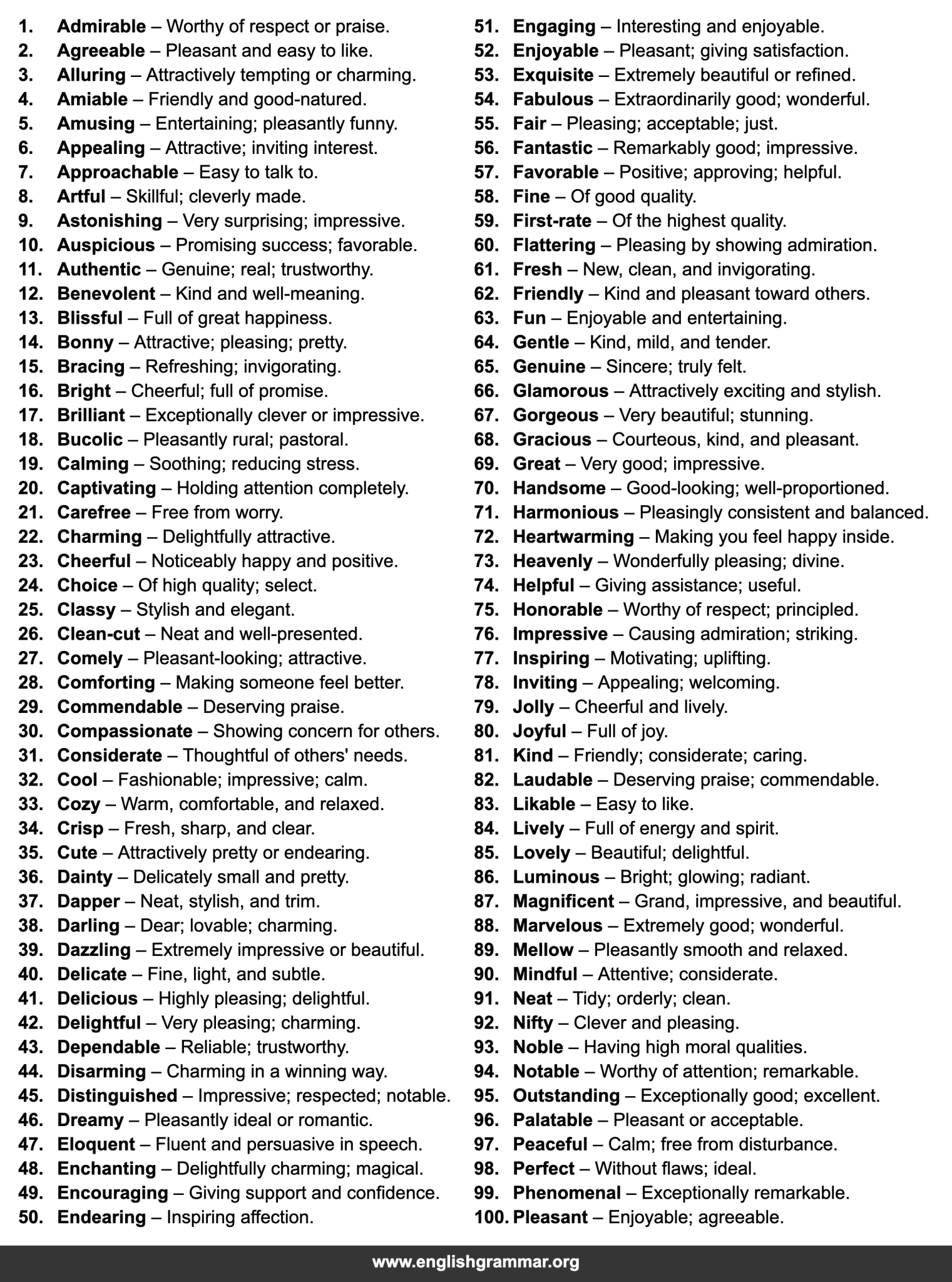 100 Words to Use Instead of “Nice”