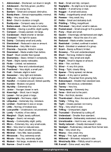 100 Words to Use Instead of “Small”