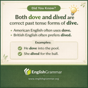 Dove and dived: both are correct