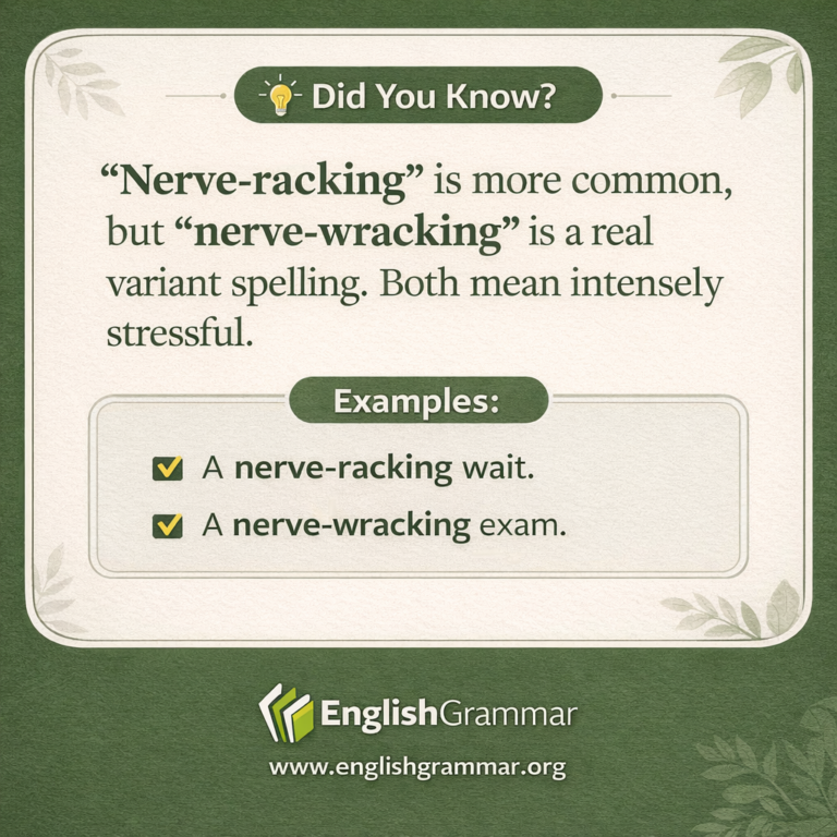 Nerve wracking or nerve racking, both can be correct