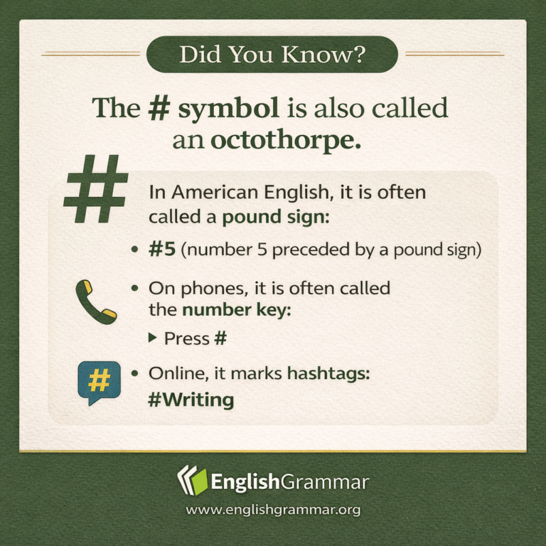 Octothorpe: the many names of the # symbol