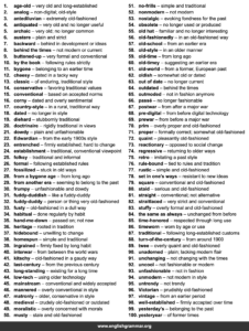 100 Other Words for “Old-Fashioned”