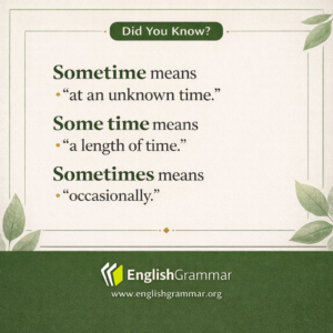 “Sometime” vs. “Some time” vs. “Sometimes”