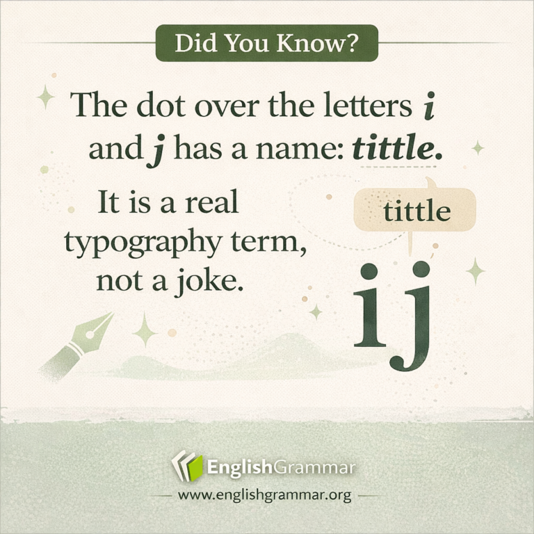 Tittle: the name for the dot over i and j