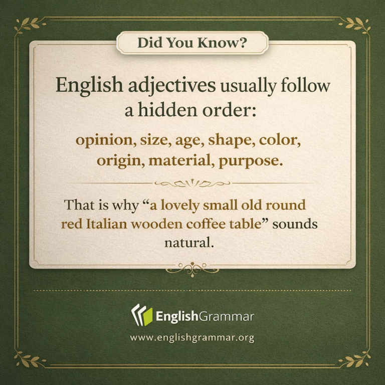 Why English adjectives follow OSASCOMP order