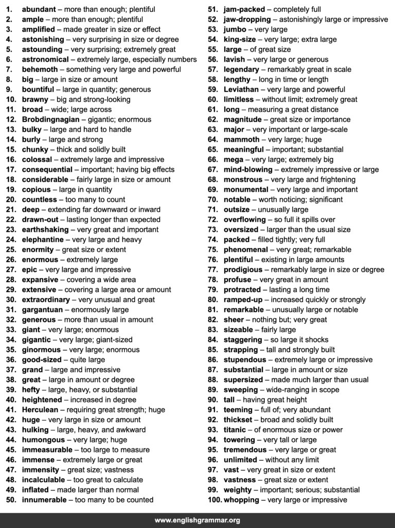 100 Words to Use Instead of “Massive”
