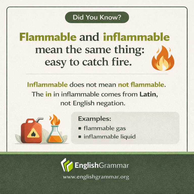 Flammable and inflammable: why both words mean the same thing