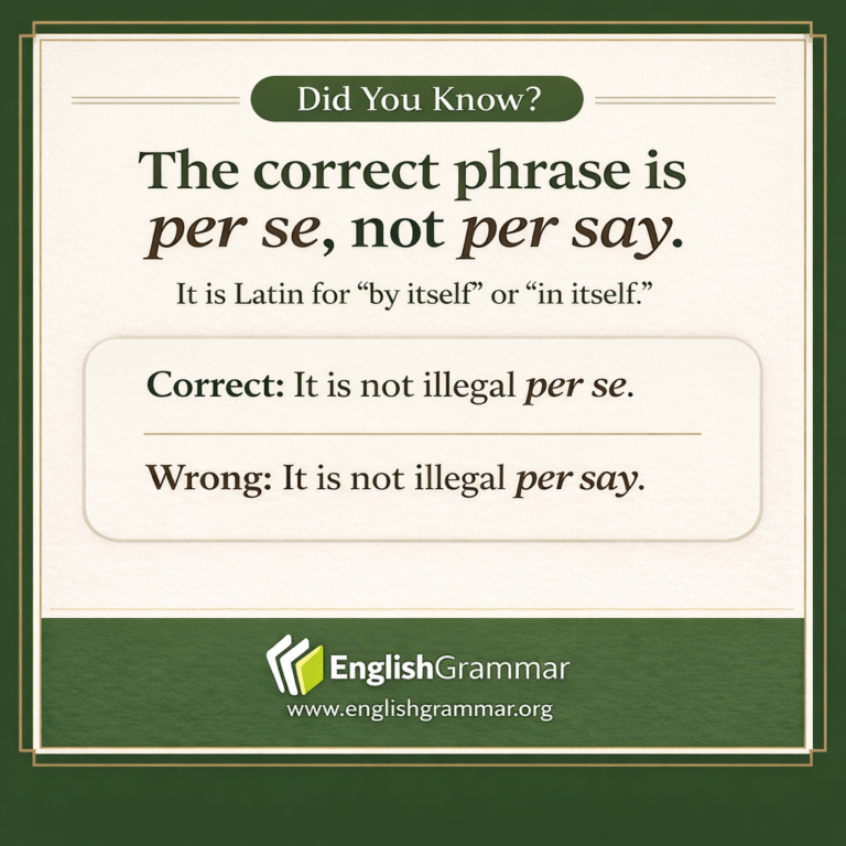 Per se vs. per say: which one is correct?
