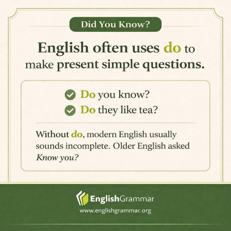 Why English uses “do” in questions like “Do you know?”