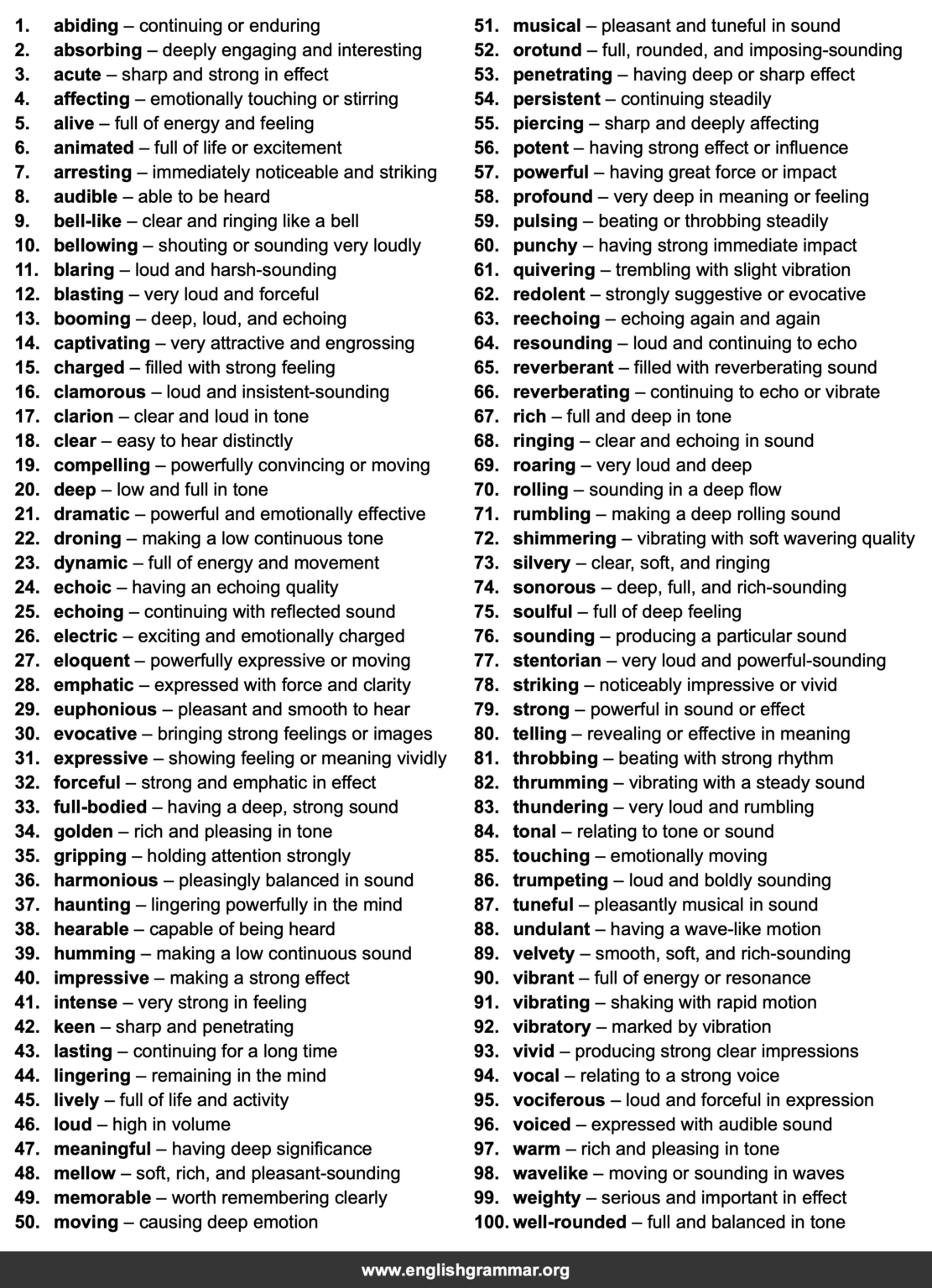 100 Best Synonyms for “Resonant”