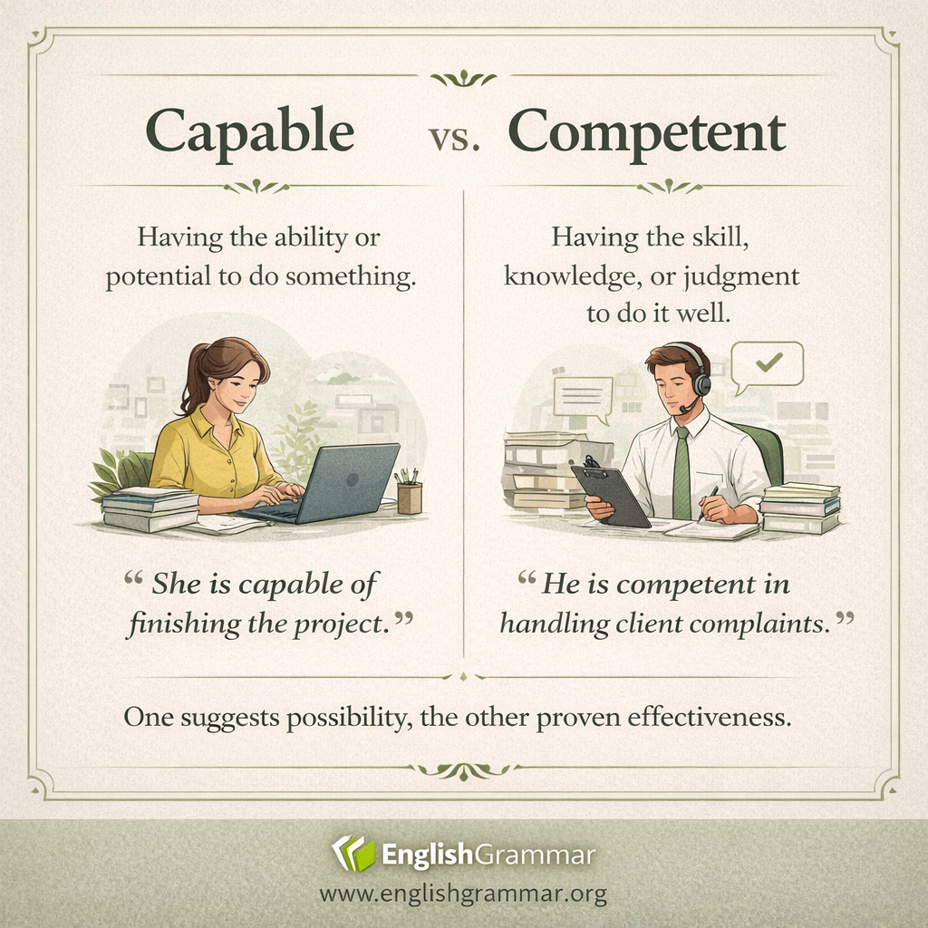 Capable vs. competent: what is the difference?
