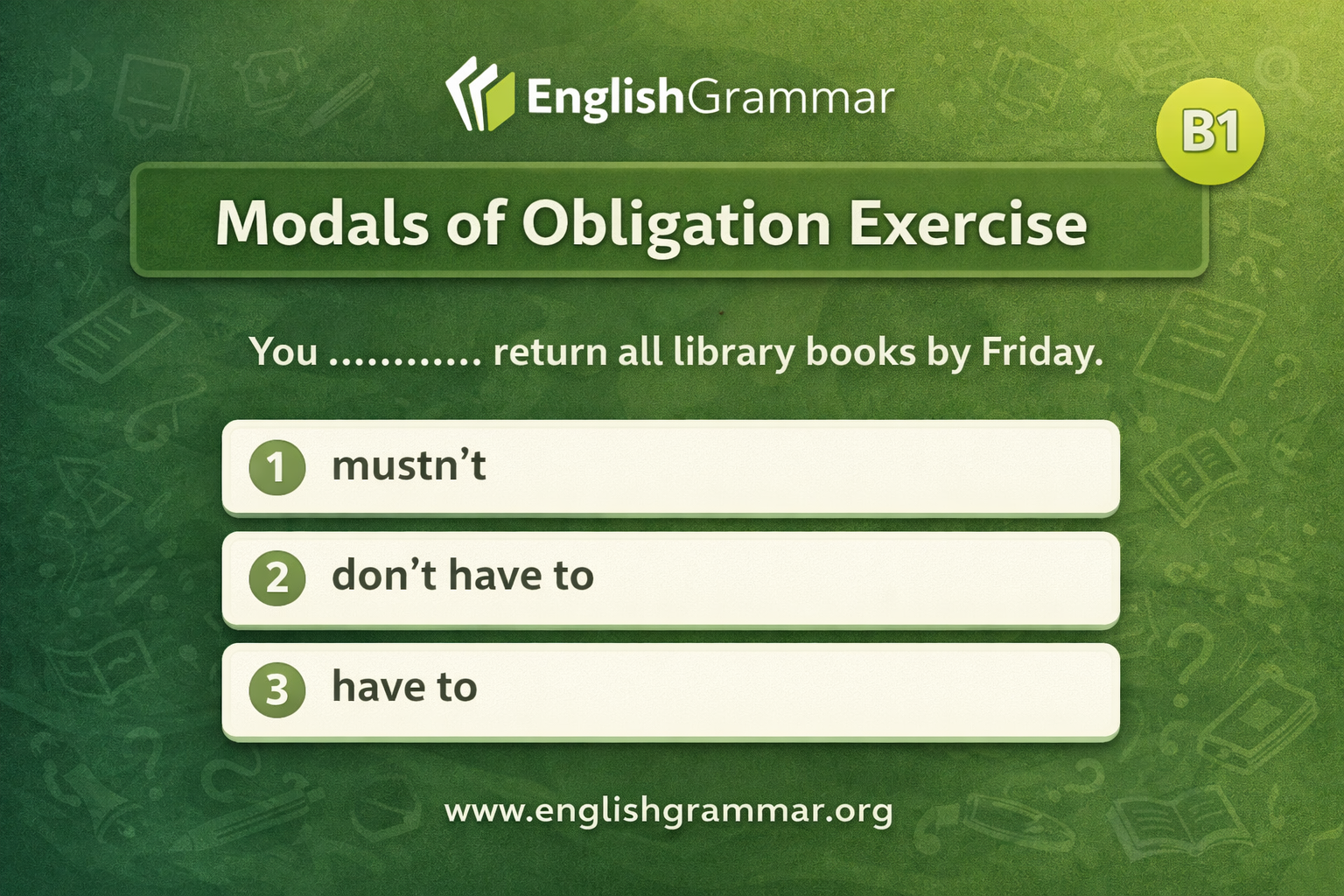 Modals of Obligation Exercise