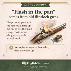 The origin of “flash in the pan”
