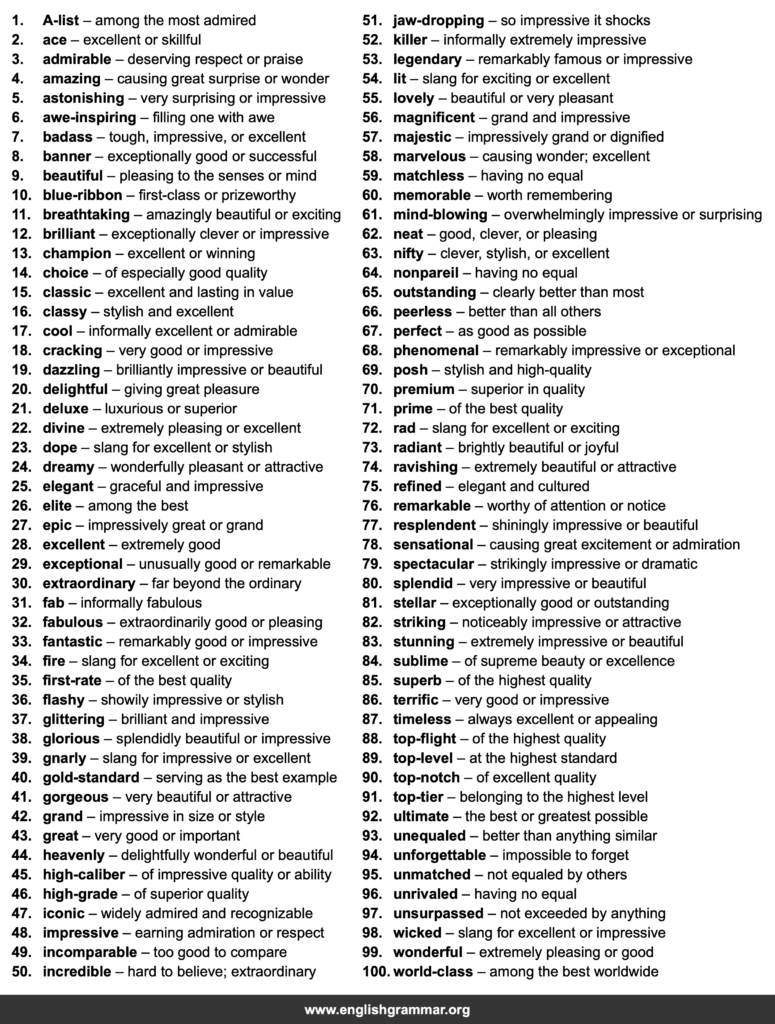 100 Best Synonyms for “Awesome”