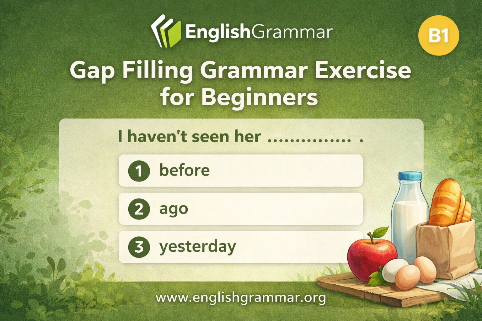 Gap Filling Grammar Exercise for Beginners