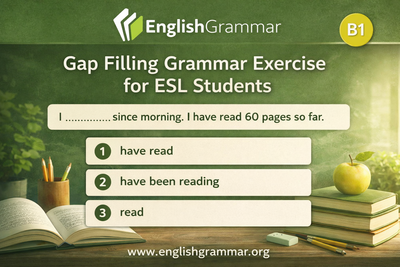 Gap Filling Grammar Exercise for ESL Students