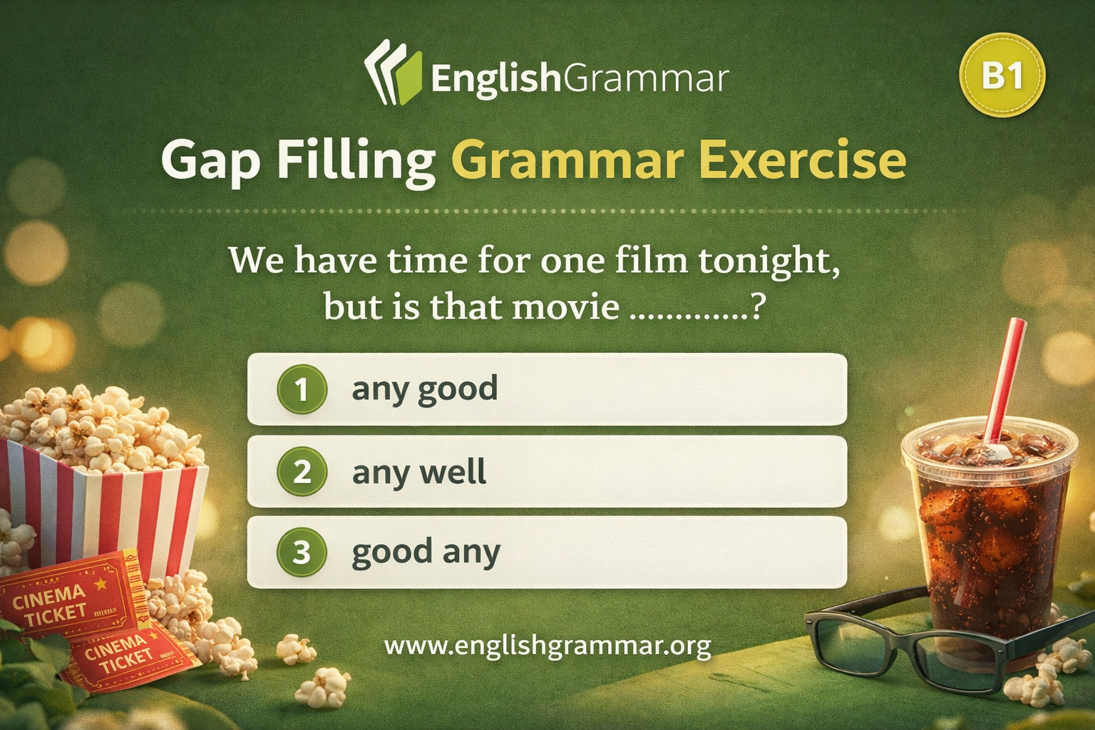 Gap Filling Grammar Exercise