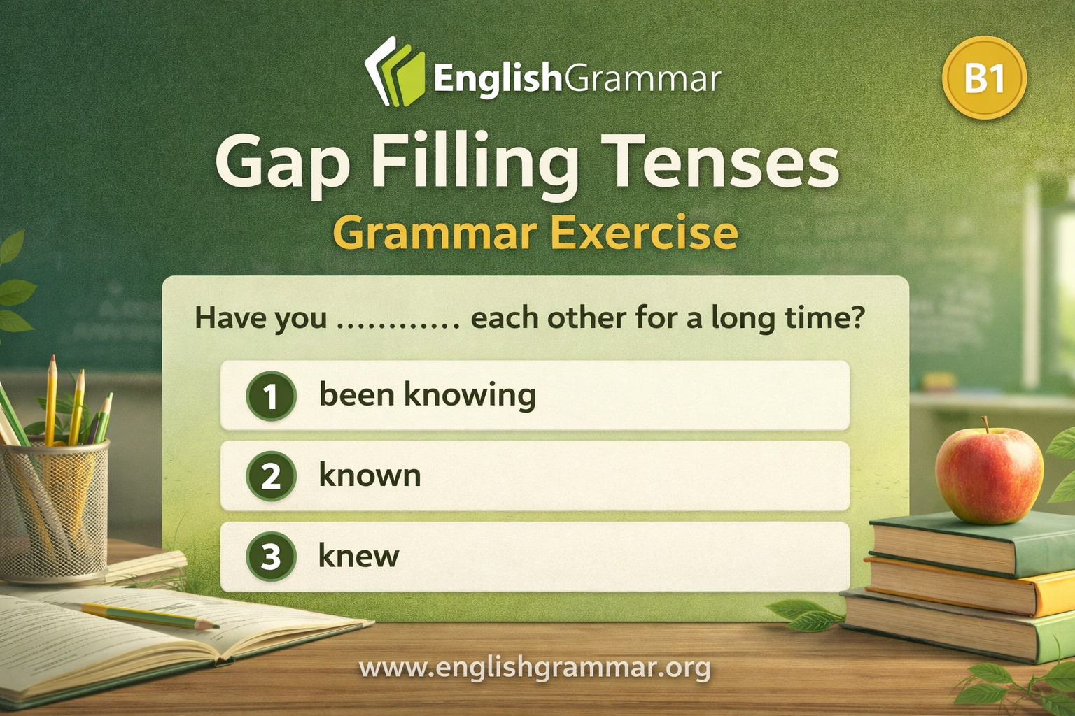 Gap Filling Tenses Grammar Exercise