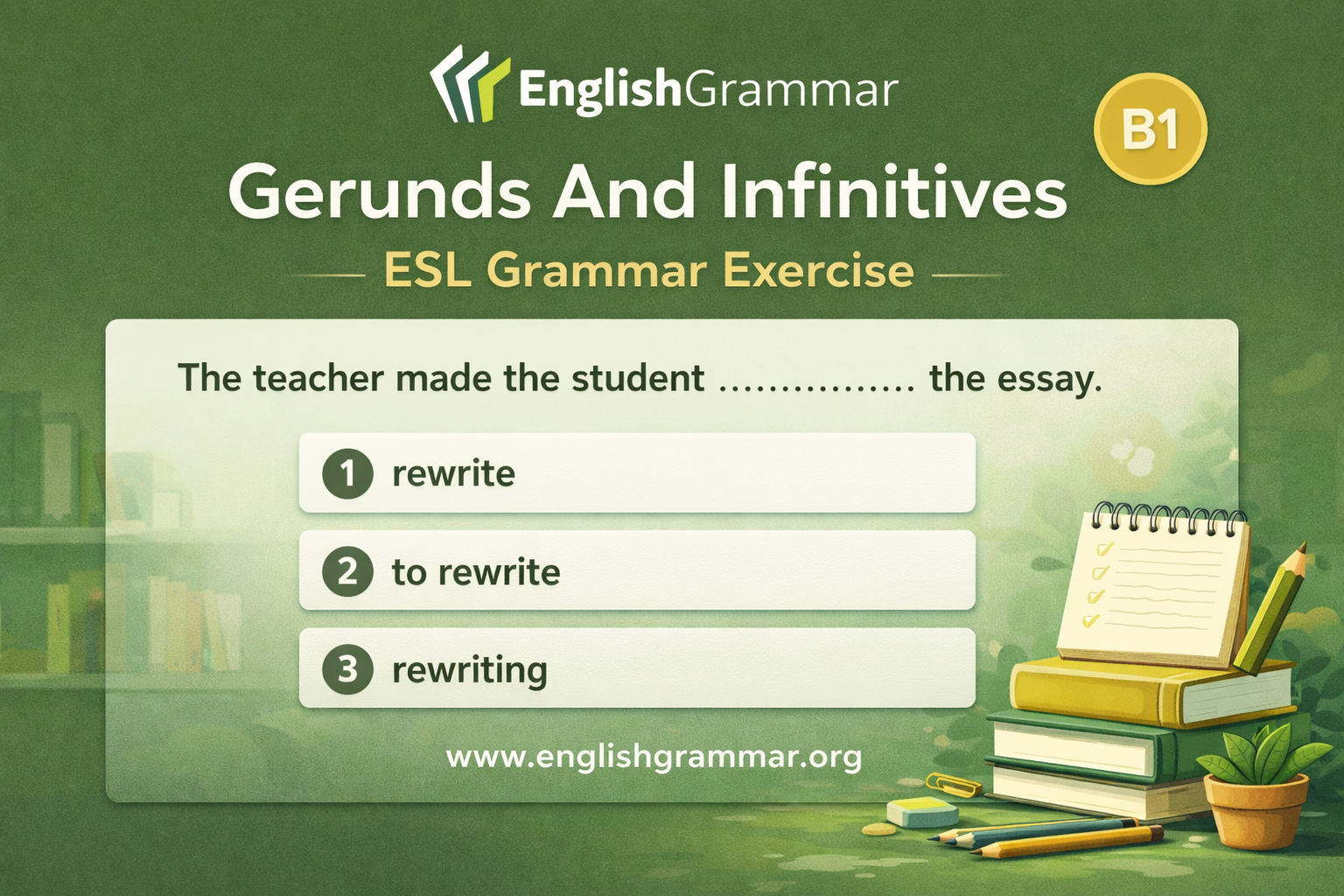 Gerunds And Infinitives – ESL Grammar Exercise