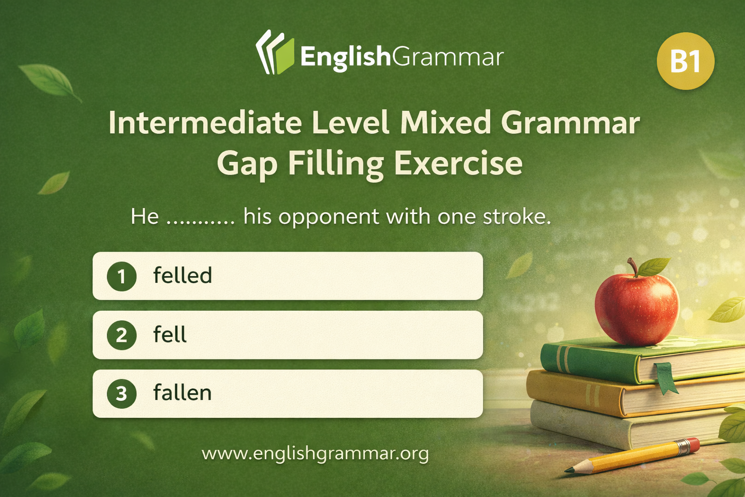 Intermediate Level Mixed Grammar Gap Filling Exercise